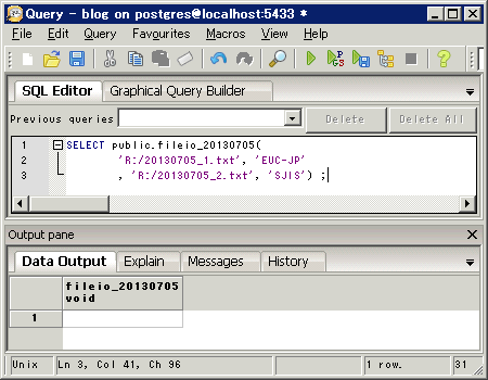 PL/pgSQL でテキストファイル読み書き : 研究に使うポスグレ